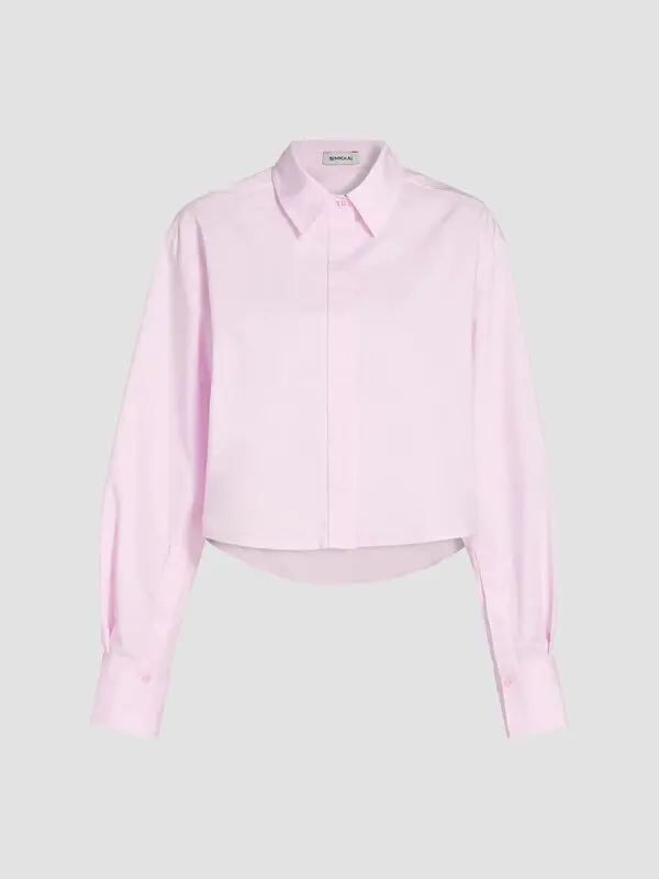 Simkhai Renata Cropped Button-up Shirt - Tulip