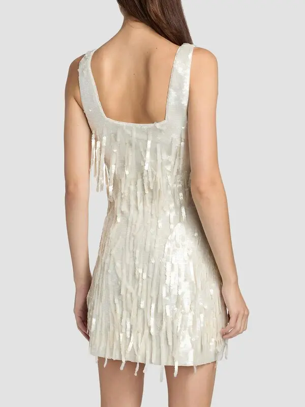 Staud Le Sable Sequined Fringe-trimmed Minidress