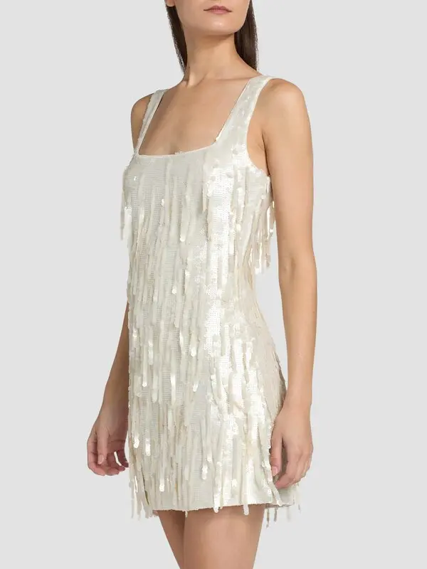 Staud Le Sable Sequined Fringe-trimmed Minidress