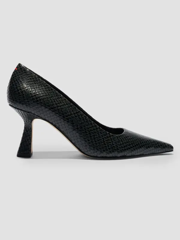 AeydĒ Zandra 75mm Snake-embossed Leather Pumps - Moss
