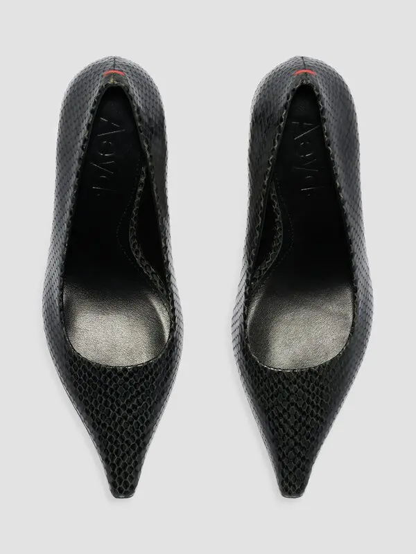 AeydĒ Zandra 75mm Snake-embossed Leather Pumps