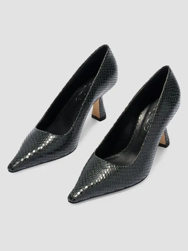AeydĒ Zandra 75mm Snake-embossed Leather Pumps