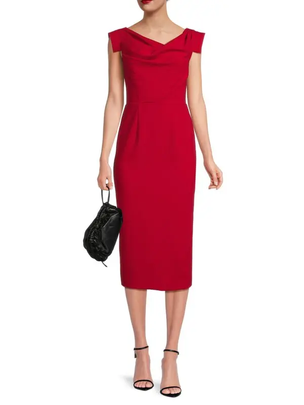 Black Halo Jacqueline Stretch Crepe Midi-dress