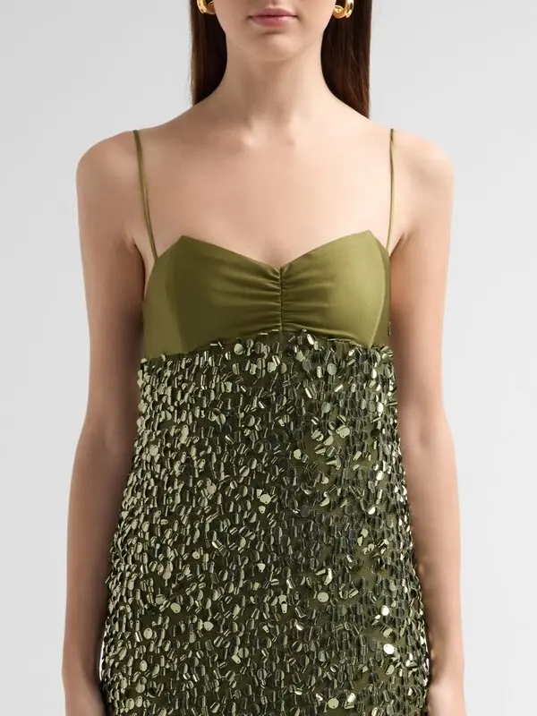Black Halo Berri Jersey Sequined Maxi Dress