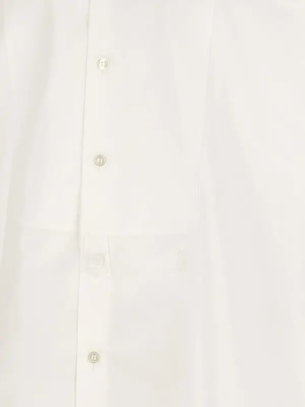 Saint Laurent Cotton Shirt With Plastron - Multicolor