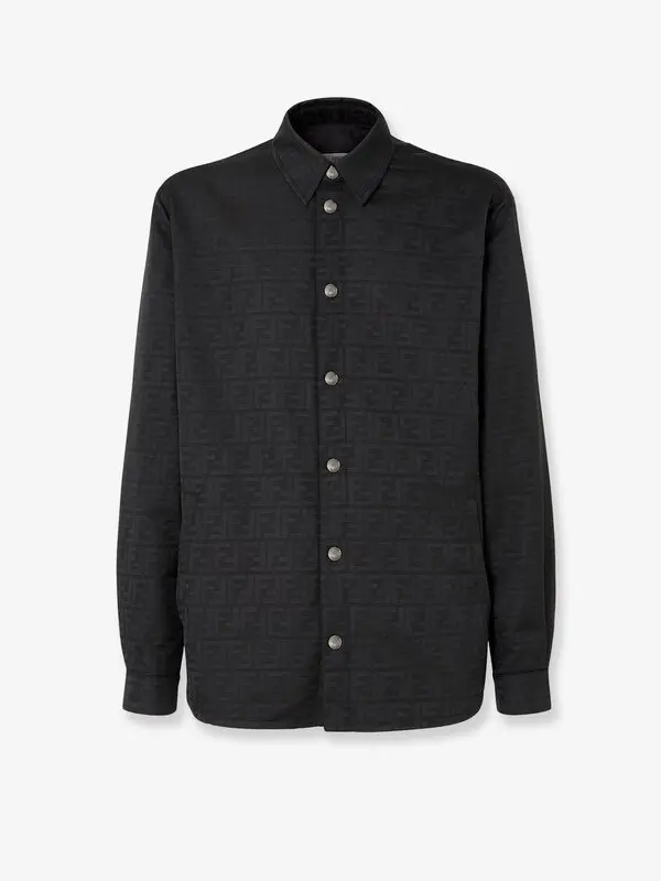 Fendi Black Ff Zucca Jacquard Nylon Blouson - Multicolor