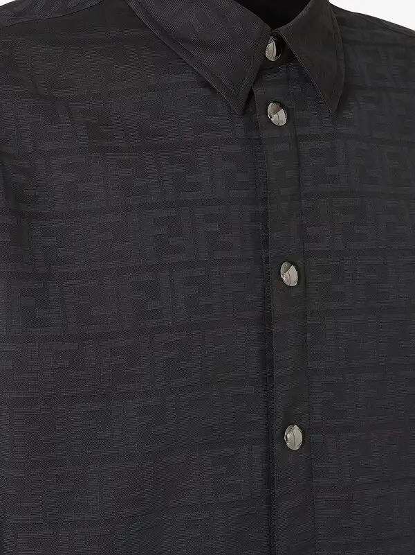 Fendi Black Ff Zucca Jacquard Nylon Blouson - Multicolor