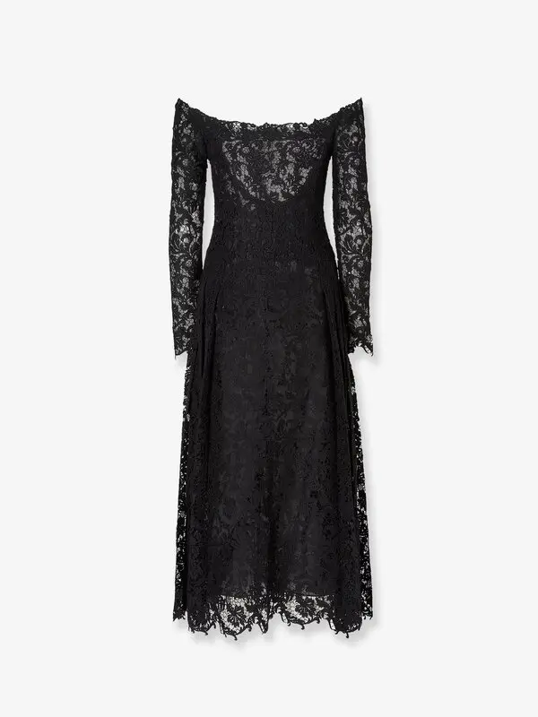 Fendi Black Macrame Lace Dress