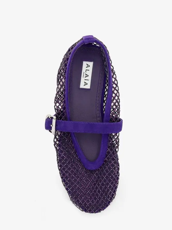 Alaïa Ballerine Flat Mesh Ballerinas With Rhinestone Detail - Multicolor