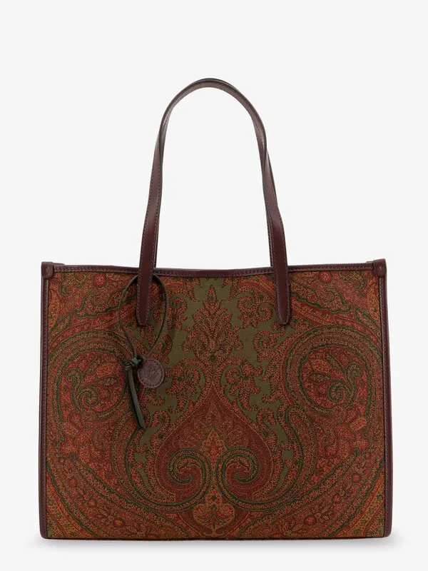 Etro Love Trotter Paisley Jacquard Shopping Bag With Leather Handles - Multicolor