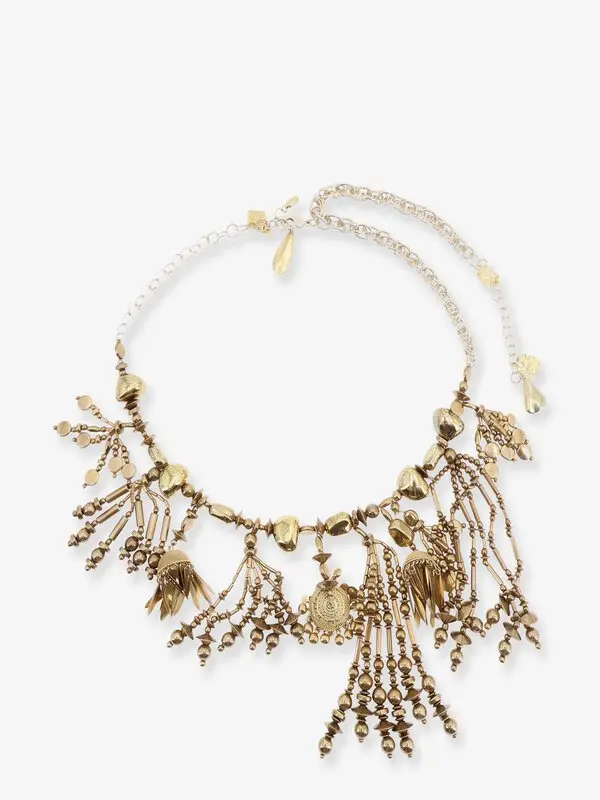 Dries Van Noten Tassel Pendant Brass And Resin Necklace - Multicolor