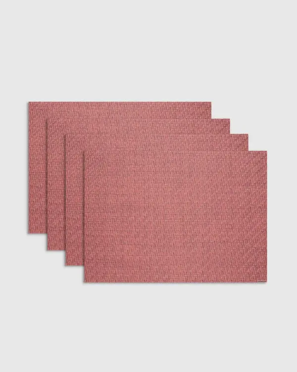 Quince Chilewich Foxtail Easy-care Rectangular Placemat, Set Of 4 - Raspberry