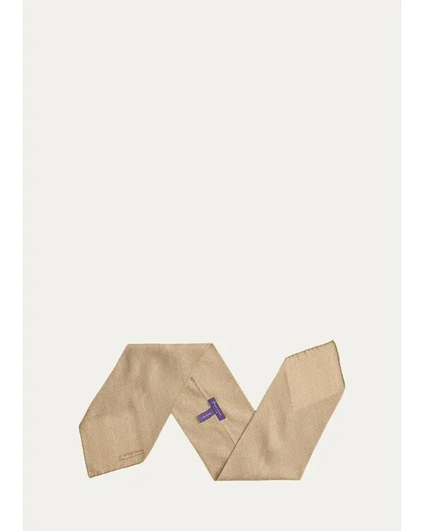 Ralph Lauren Purple Label Glen Plaid Cashmere-silk Neckerchief
