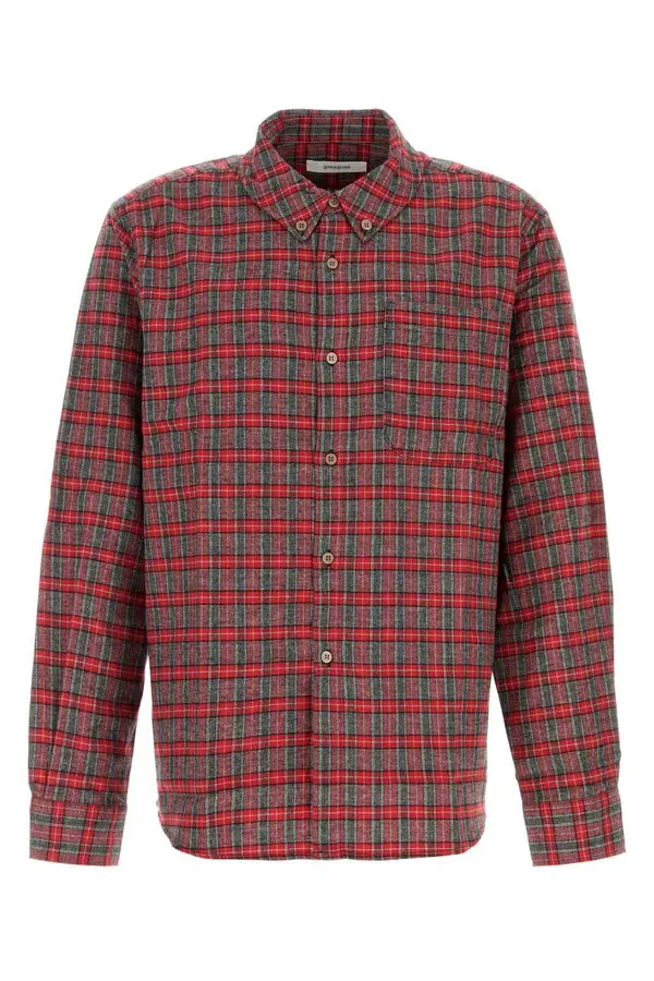 Gimaguas Embroidered Mini Check Flannel Shirt For