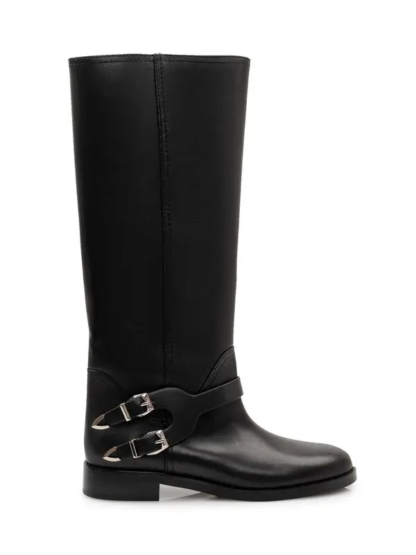 Pinko Double Buckle Riding Boot
