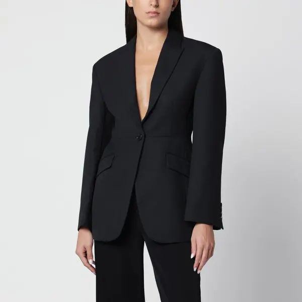 ANINE BING Elga Wool-blend Blazer - Black