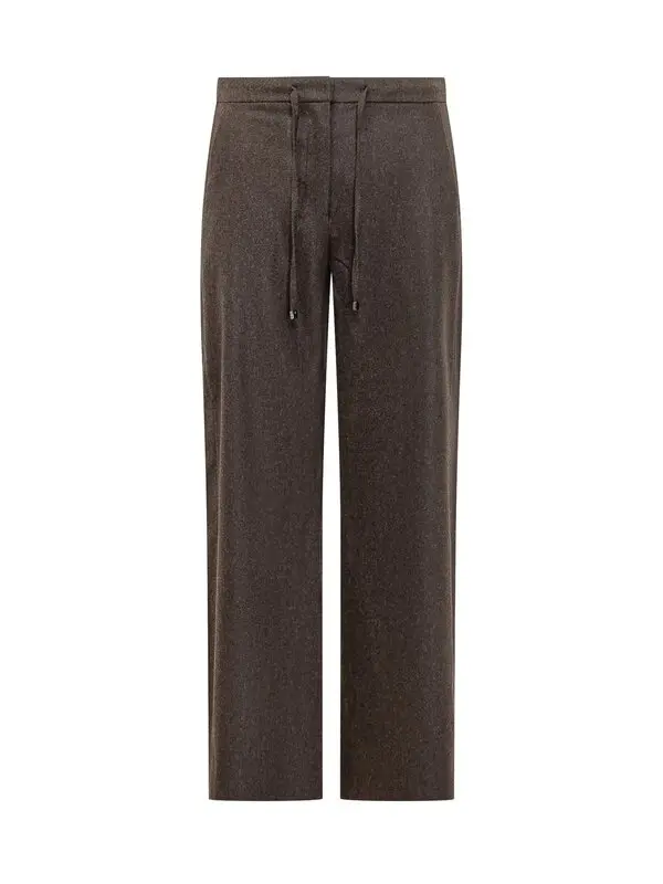 MAX MARA`S Floria Long Virgin Wool Trousers With Stretch