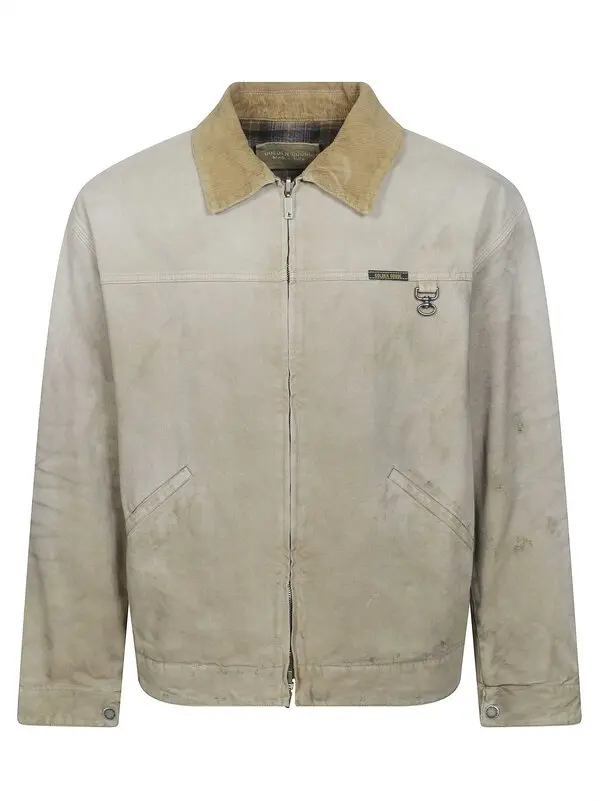 GOLDEN GOOSE Raul Vintage Cotton Panama Jacket - Beige