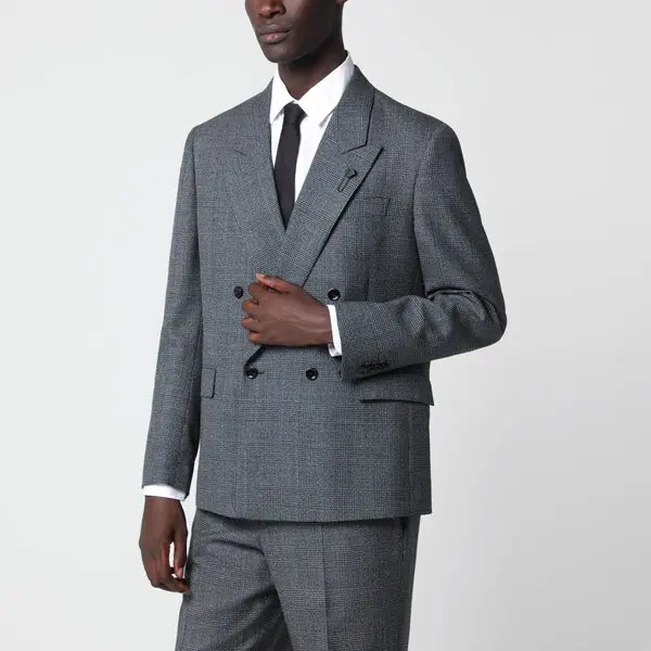 LARDINI Double-breasted Prince Of Wales Check Jacket