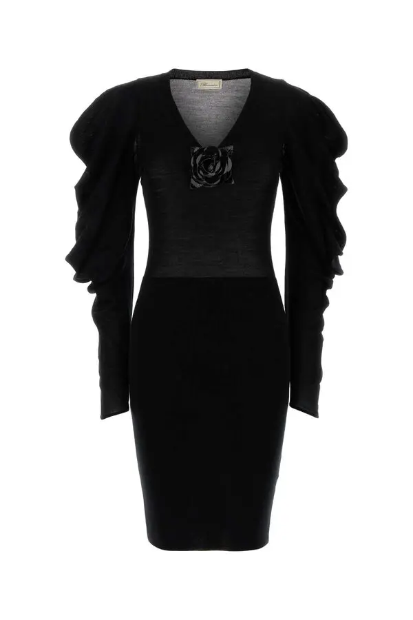Blumarine Knit Mini Dress In Virgin Wool