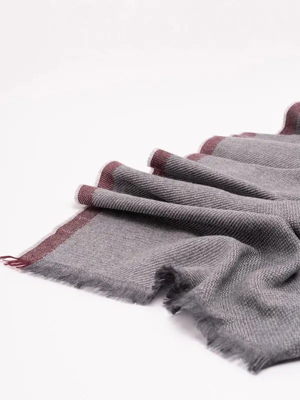 Brunello Cucinelli Wool And Cashmere Diagonal Twill Scarf