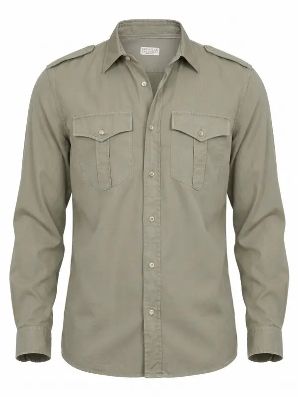 Brunello Cucinelli Cotton Chevron Shirt