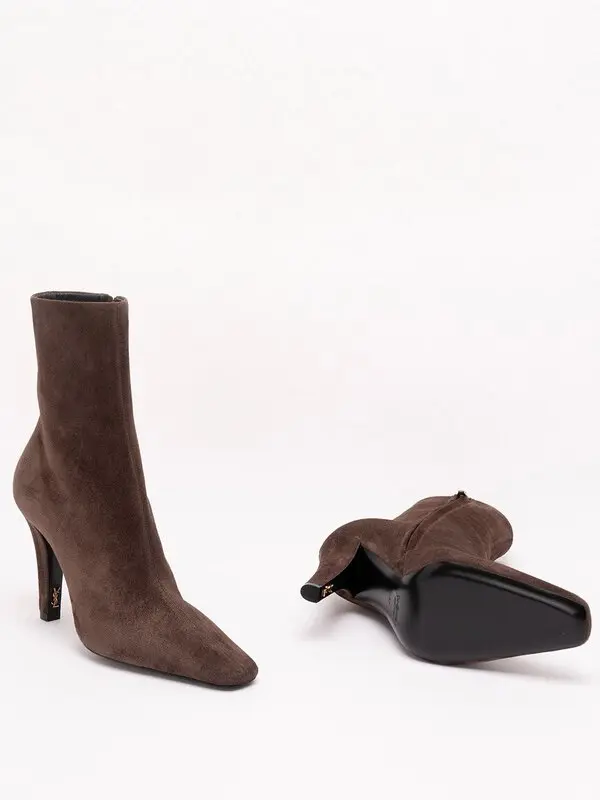 Saint Laurent Jill Booties In Suede