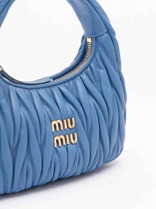 Miu Miu Wander` Matelassé Leather Hobo Bag