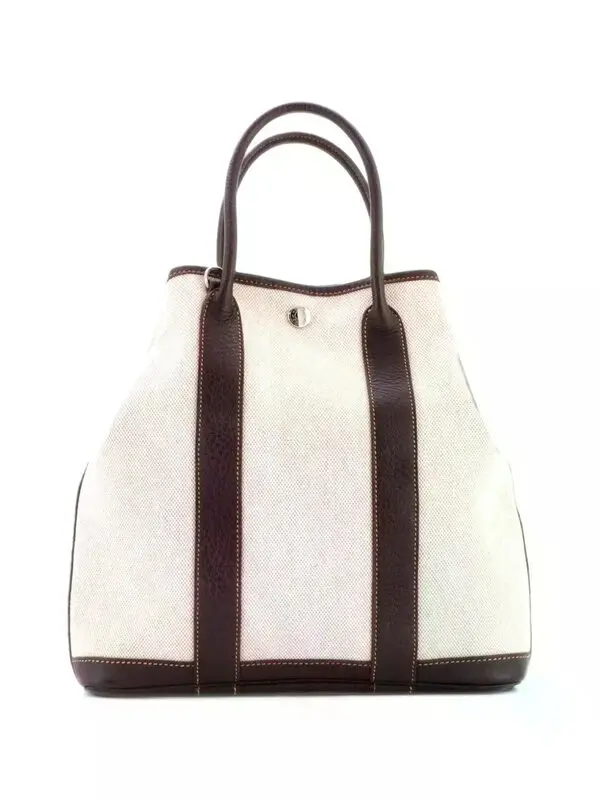 Hermès Garden File Toile And Leather 28 Tote Bag