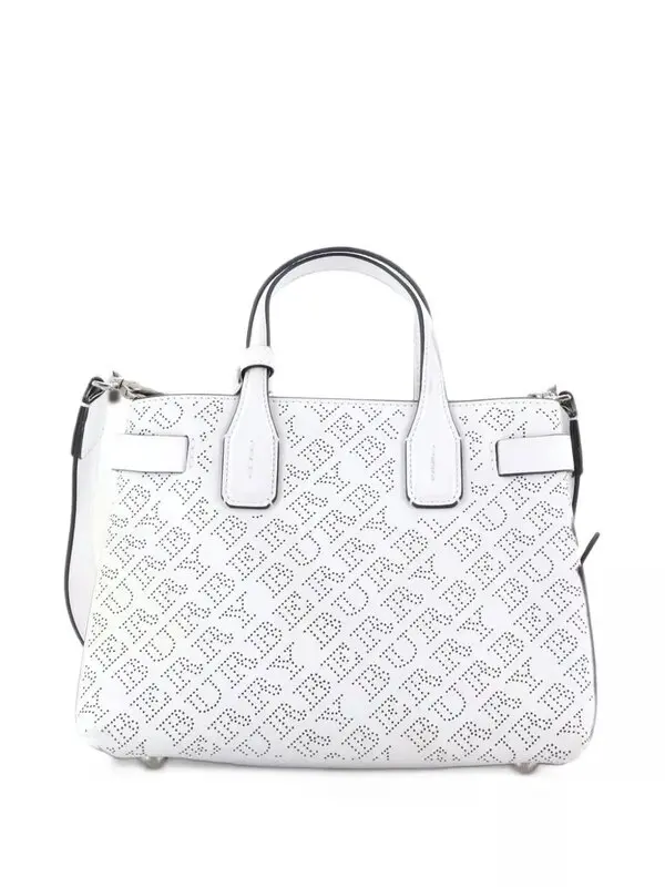 Burberry Banner Nm Perforated Leather Small Tote Bag