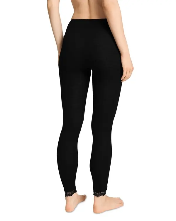 Hanro Merino Wool & Silk Lace Trim Leggings