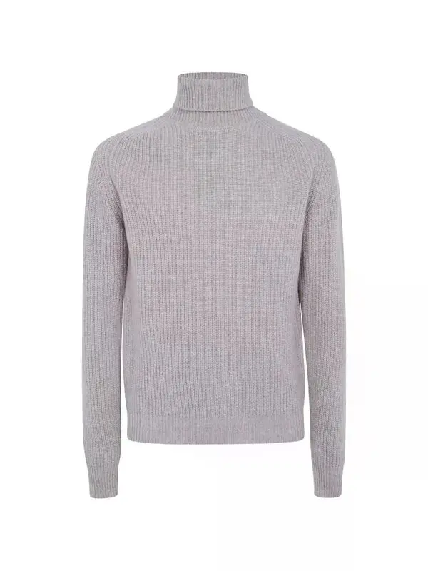 CRUNA Ribbed-knit Roll-neck Sweater - Grey