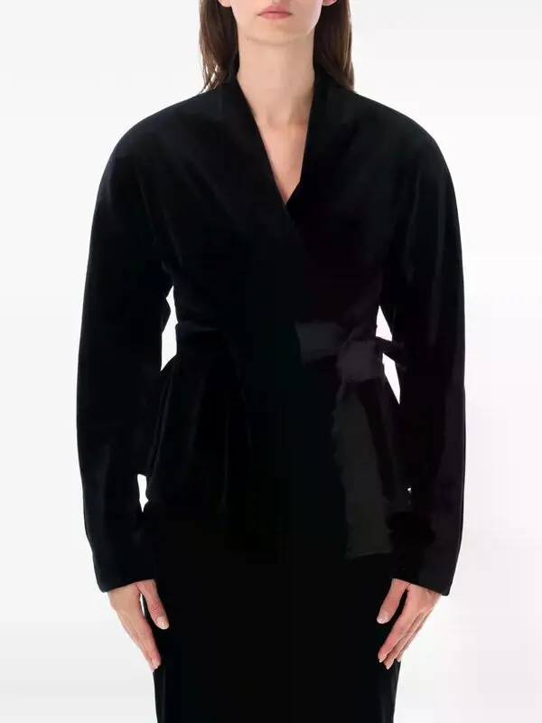 Alberta Ferretti Peplum Wrap Jacket - Black