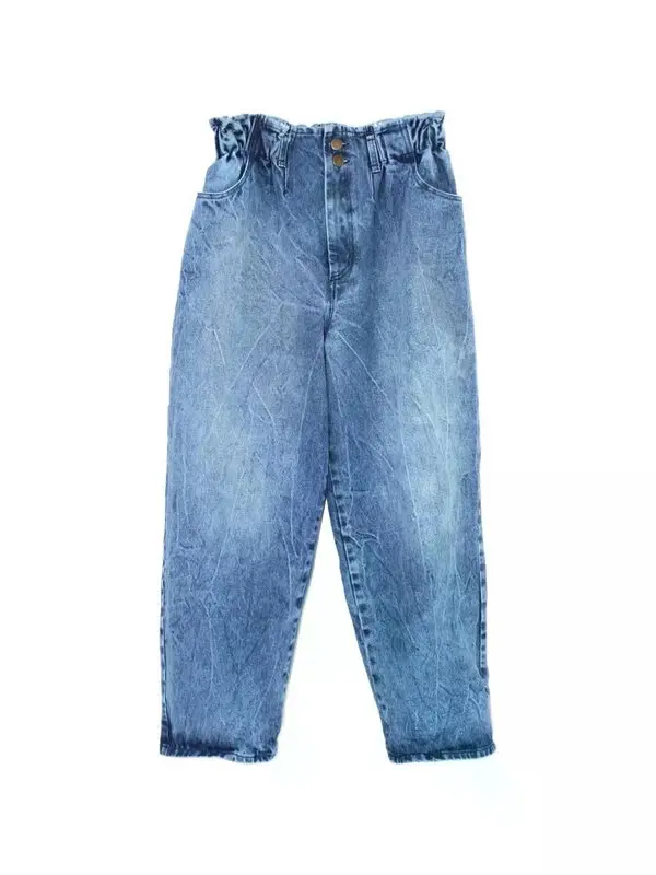 ANNTIAN Stonewashed Tapered Jeans - Blue