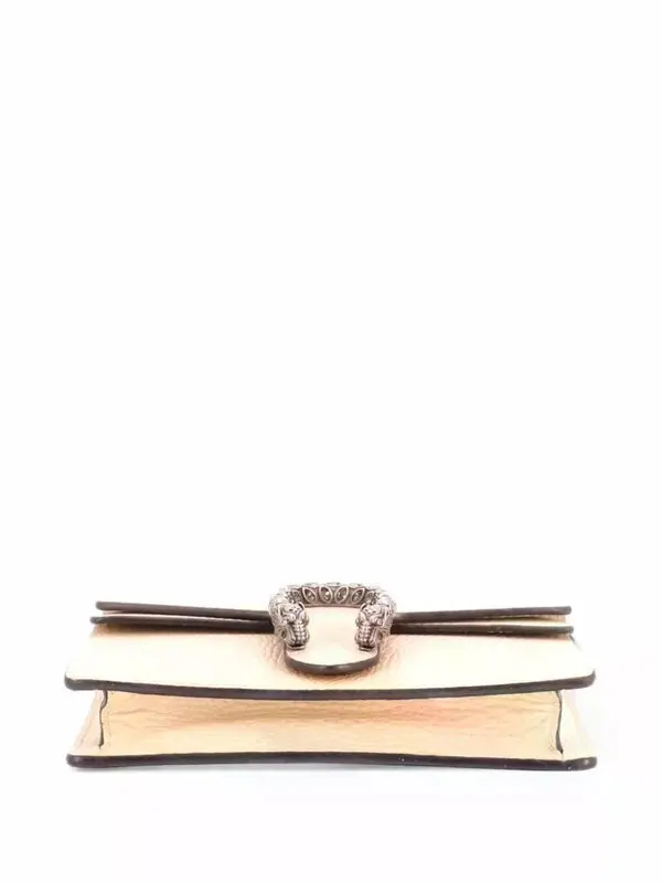Gucci Dionysus Bag Leather Super Mini Clutch Bag - Neutrals