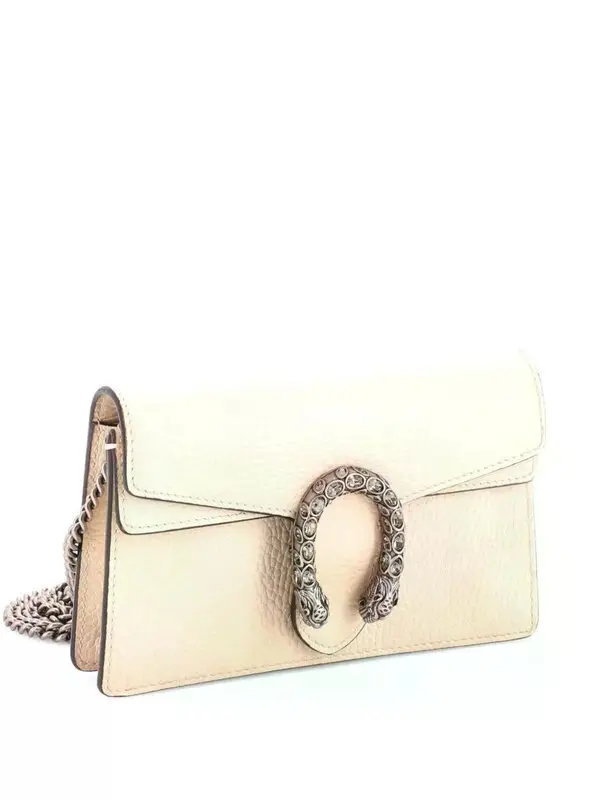 Gucci Dionysus Bag Leather Super Mini Clutch Bag - Neutrals