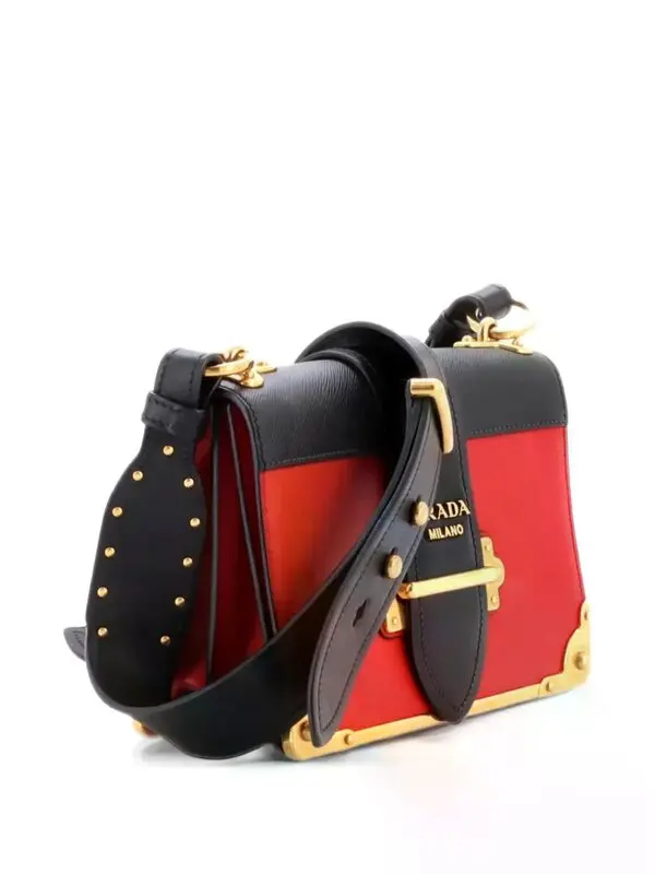 Prada Cahier Leather And Saffiano Leather Small Crossbody Bag