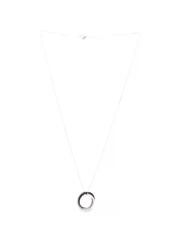 Cartier Trinity Pendant 18k White Gold With Diamonds And Ceramic Small Necklace - Black