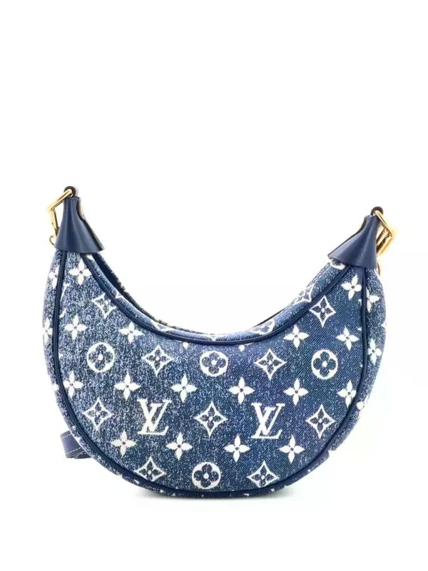 LOUIS VUITTON Loop Handbag Monogram Jacquard Denim Shoulder Bag - Blue