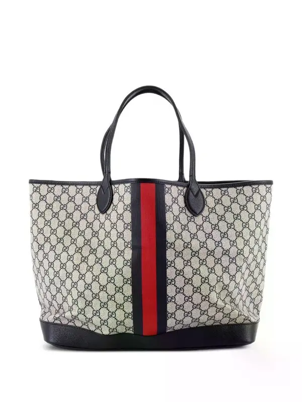 Gucci Ophidia Open Shopping Gg Coated Canvas Large Tote Bag - Black