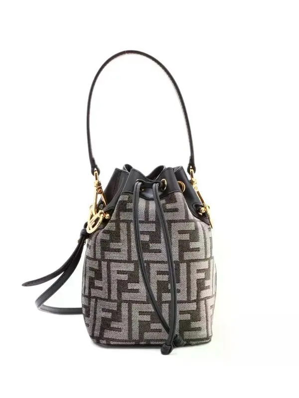 Fendi Mon Tresor Zucca Tapestry Mini Bucket Bag - Grey