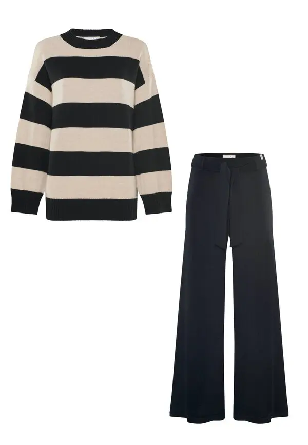 YOU LOOK PERFECT Merino Loungewear Set, Pullover Felia & Pants Bailey - Black