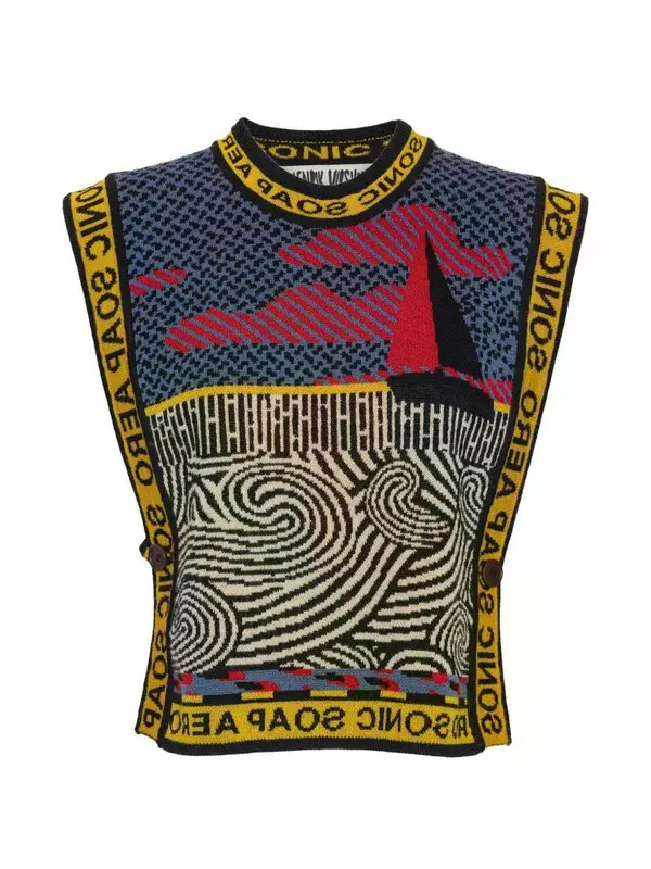 Henrik Vibskov Sail Stormy Sea Graphic-knit Vest