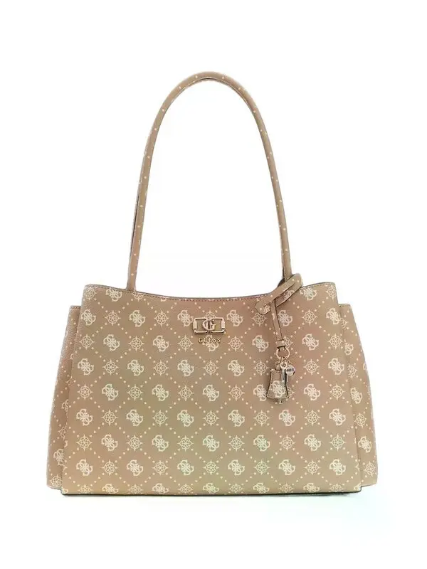 Guess Emelie Logo-print Shoulder Bag - Neutrals