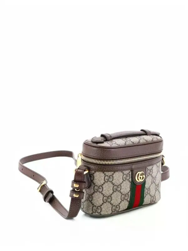 Gucci Ophidia Top Handle Bag Gg Coated Canvas Mini Shoulder Bag