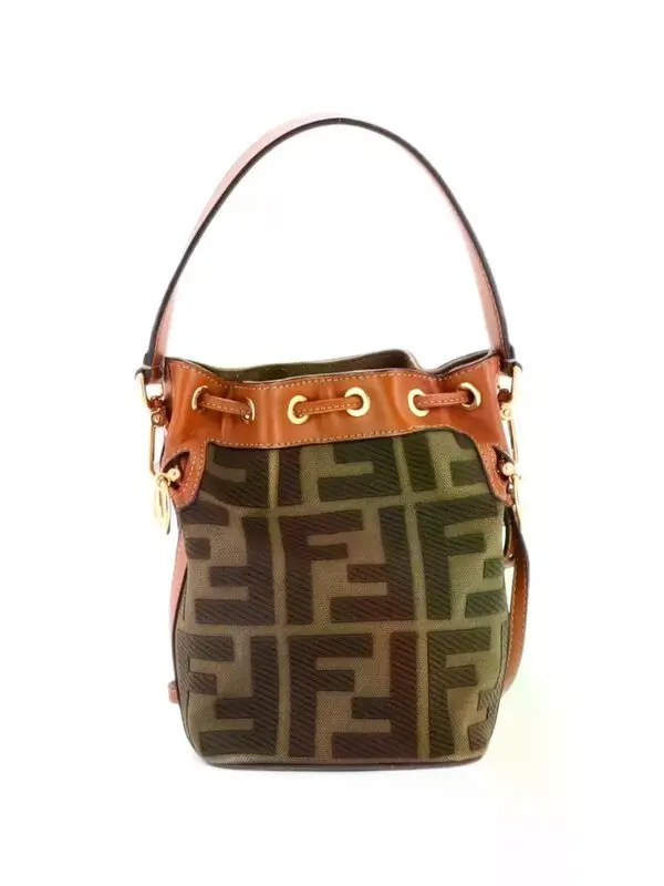Fendi Mon Tresor Zucca Embroidered Canvas Mini Bucket Bag