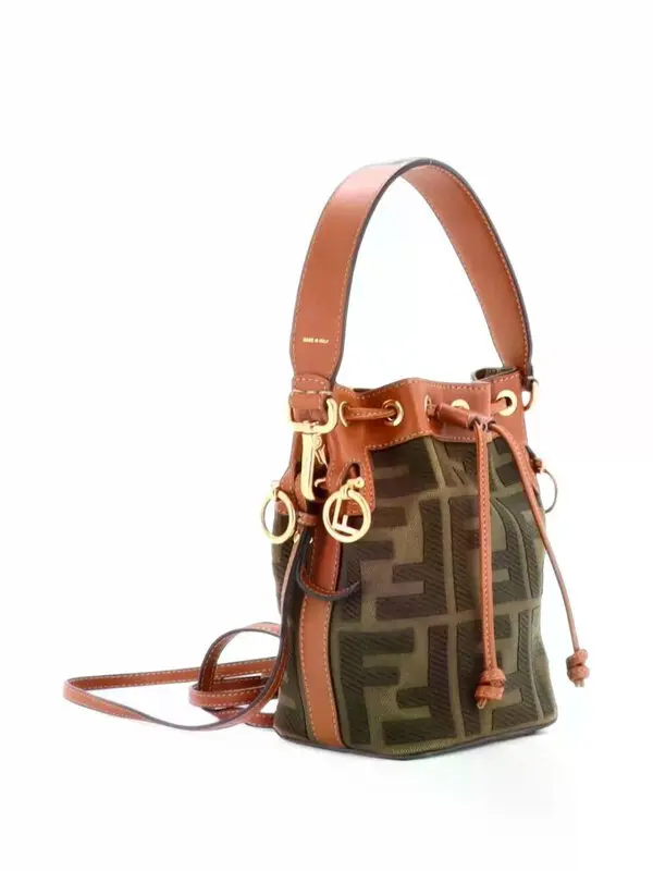 Fendi Mon Tresor Zucca Embroidered Canvas Mini Bucket Bag