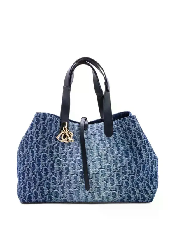Dior Toujours Oblique Denim Large Tote Bag