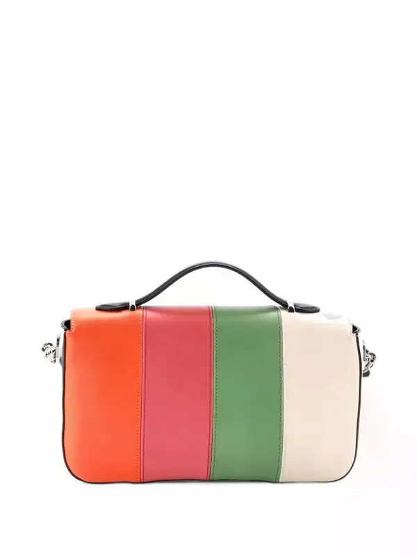 Gucci Petite Gg Flap Shoulder Bag Striped Leather Small Crossbody Bag