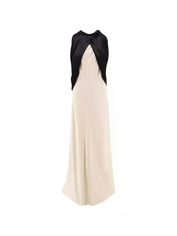 Alberta Ferretti Draped-detail Two-tone Gown - Neutrals